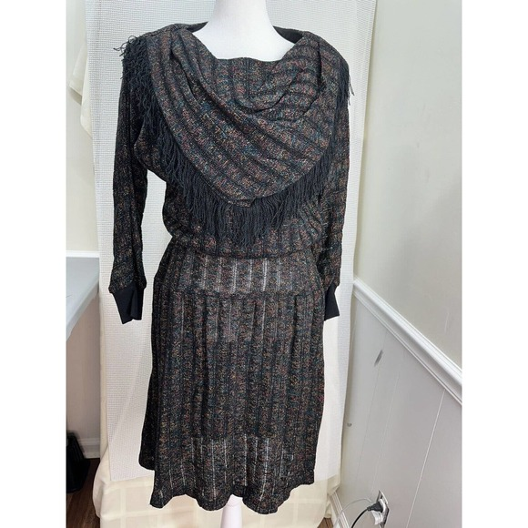 UNIONMADE | Dresses | Union Made Dress Cowl Neck With Fringe Trim Size ...